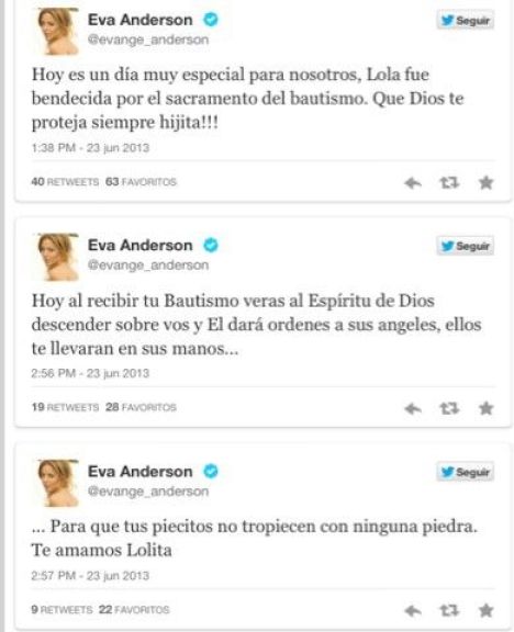 El bautismo de Lola Anderson | HaceInstantes: Toda la información en ...