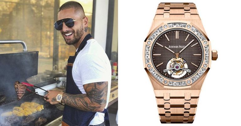 Mirá el increíble reloj de lujo que Maluma no se saca ni para hacer un ...
